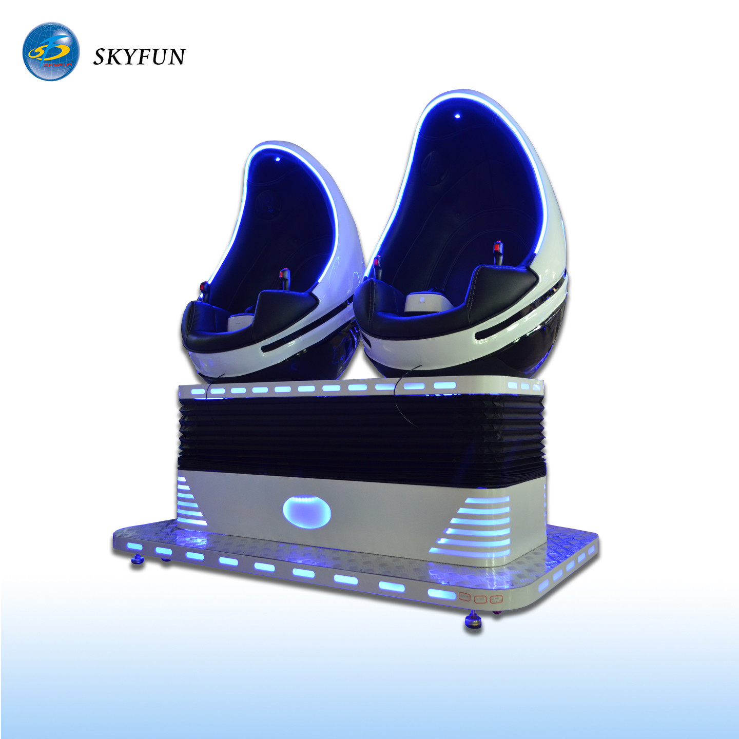 2 Seats VR Fiberglass Pod VR Egg Chair With 90 PCS Movies 22 Inch ...